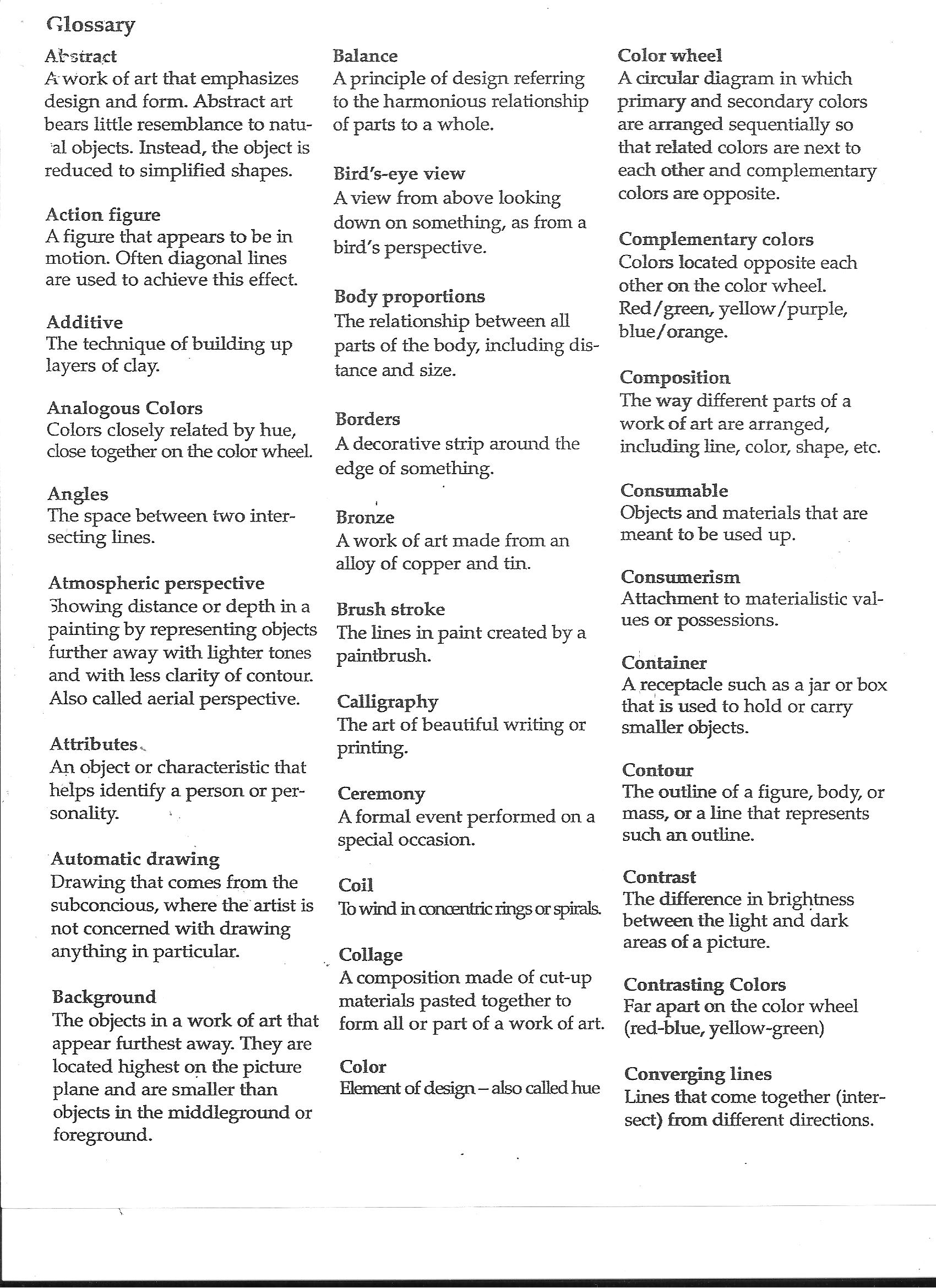 Glossary of Art Terminology | FAVE