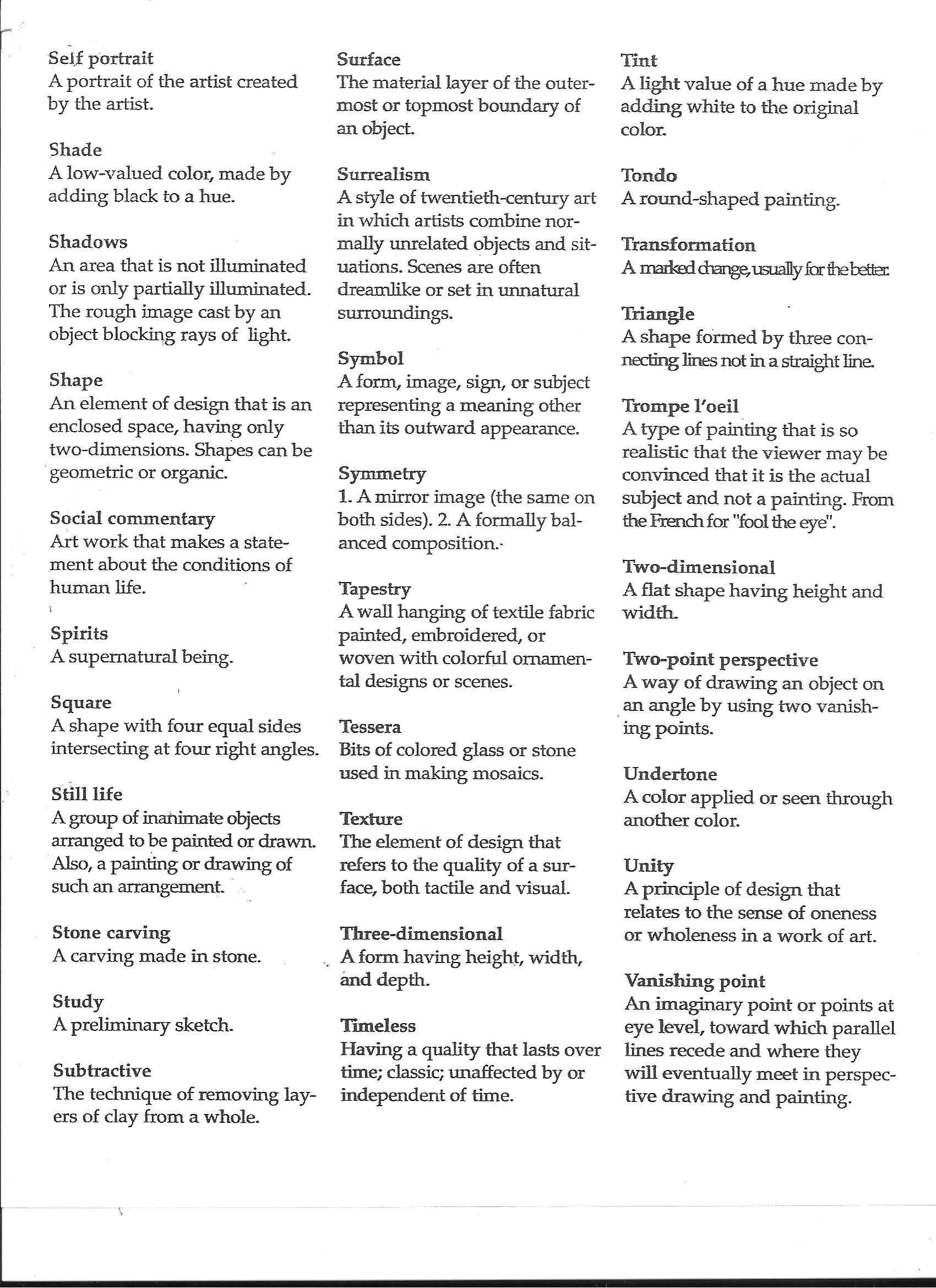 Glossary of Art Terminology | FAVE